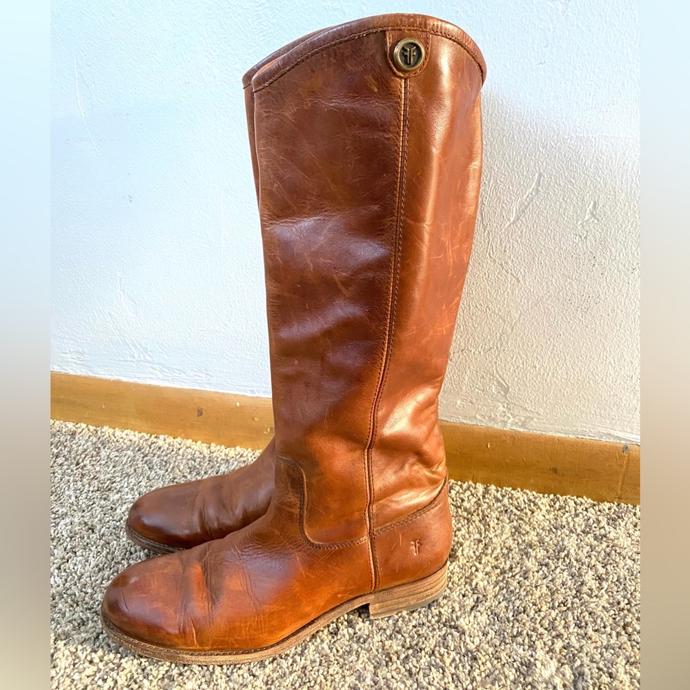 Frye Womans Melissa Brown Leather Riding Boots Size 7… - Gem